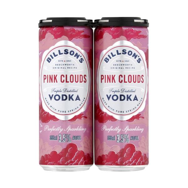 Buy Billson's Pink Clouds Vodka Mixed Drink Can 355ml 4 Pack | Coles