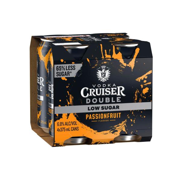 Buy Vodka Cruiser Double Ls Passionfruit 6.8% Can 375ml 4 Pack | Coles