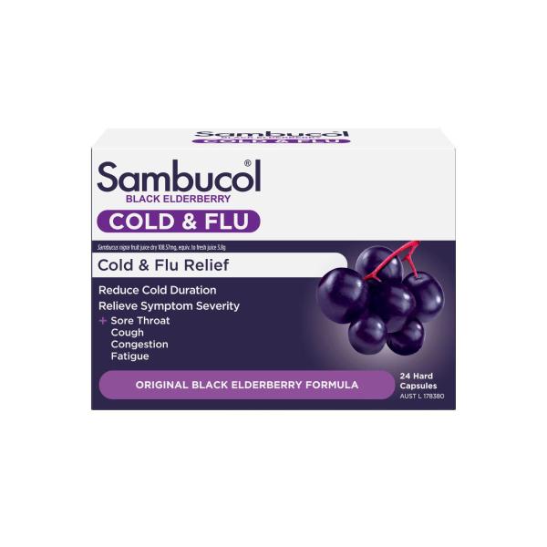 Buy Sambucol Cold & Flu Capsules 24 pack | Coles