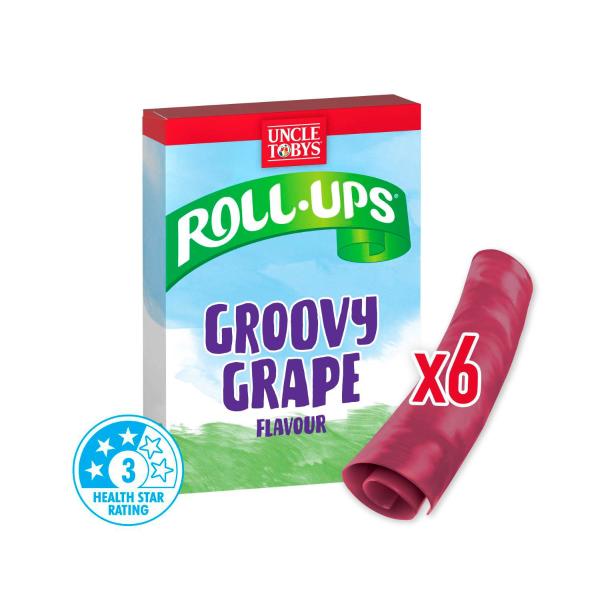 Buy Uncle Tobys Groovy Grape Roll Ups School Lunchbox Snacks 94g | Coles