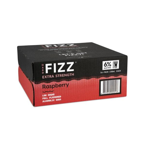 Buy Hard Fizz Extra Strength Raspberry Hard Soda Can 330ml 16 Pack | Coles