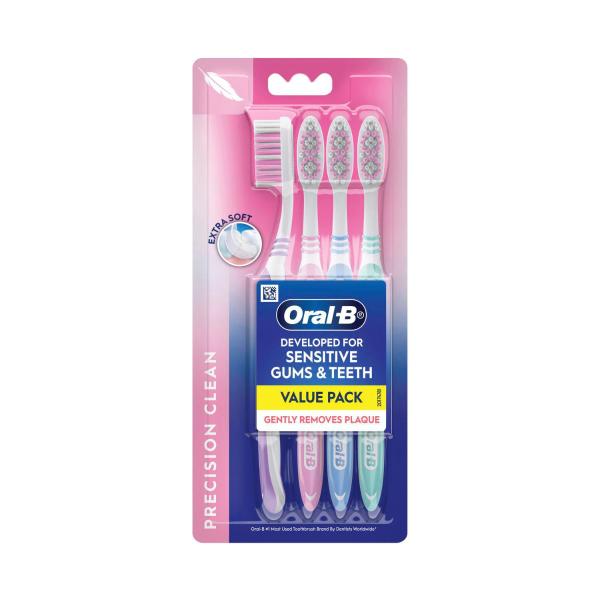 Buy Oral B Precision Clean Extra Soft Toothbrush 4 pack | Coles
