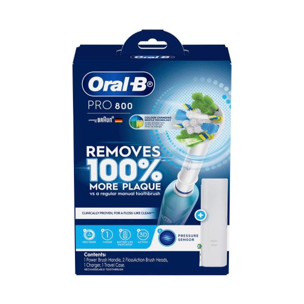 Buy Oral-B Pro 800 Floss Action Electric Toothbrush Blue 1 pack | Coles