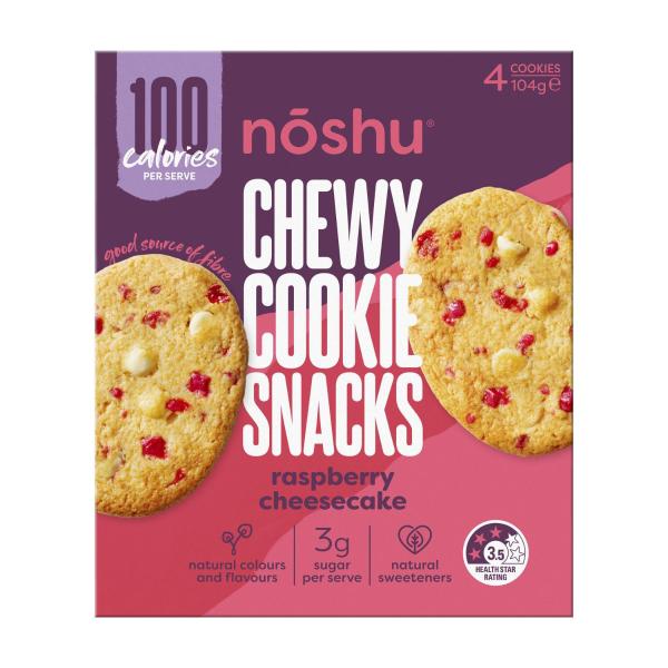 Buy Noshu 100 Calorie Chewy Cookie Snacks White Choc Raspberry ...