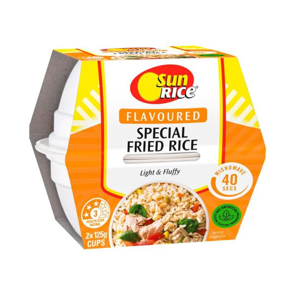 Buy Sunrice Microwave Special Fried Rice Flavoured Rice Cups 2 X 125g 250g | Coles