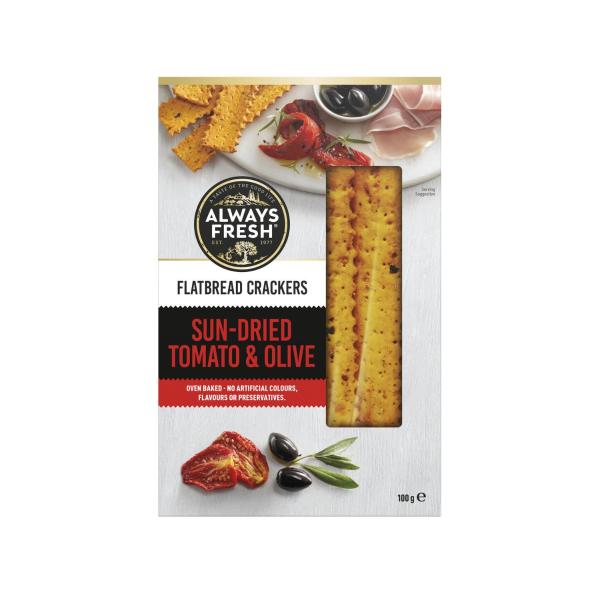 Buy Always Fresh Flatbread Crackers Sundried Tomato & Olive 100g | Coles
