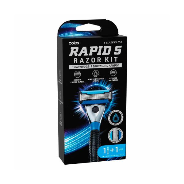 Buy Coles Rapid 5 Razor Kit With 1 Blade 1 Each | Coles