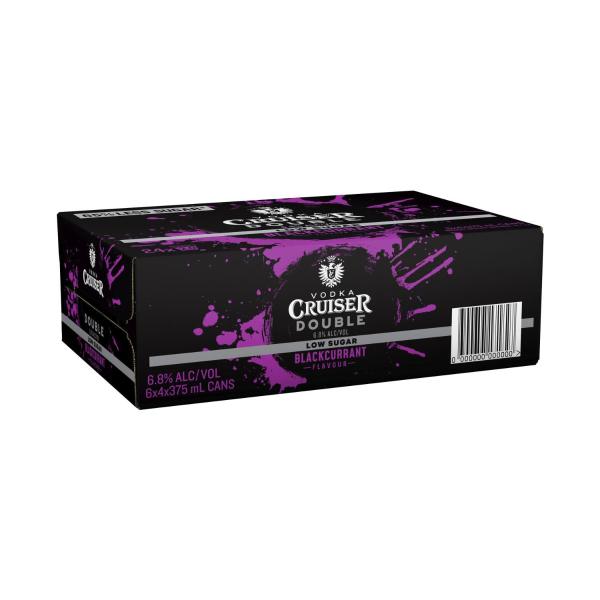 Buy Vodka Cruiser Double Low Sugar Blackcurrant Can 375ml 24 Pack | Coles