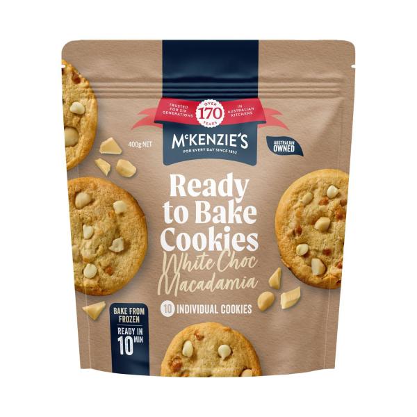 Buy McKenzies Ready To Bake Cookies White Choc Macadamia 400g | Coles