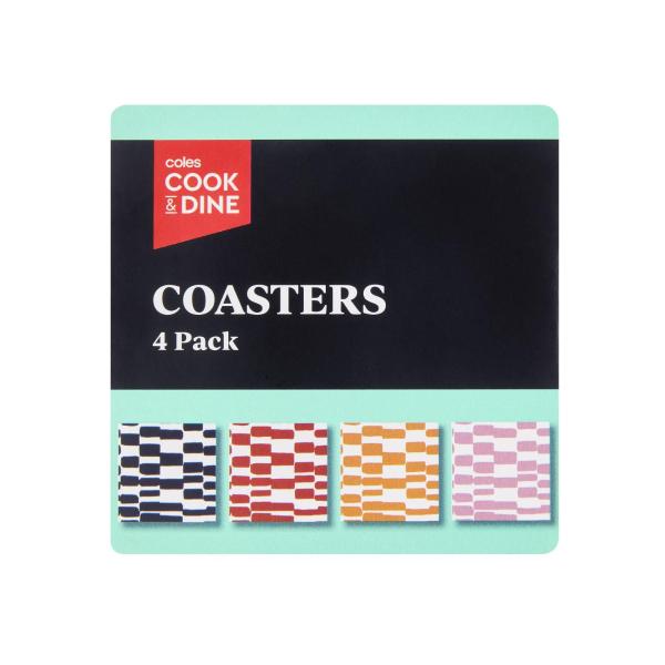 Buy Cook & Dine Coasters 4 pack | Coles