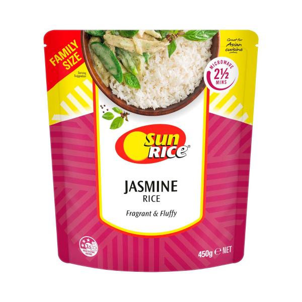 Buy Sunrice Microwave Jasmine Rice Pouch 450g | Coles