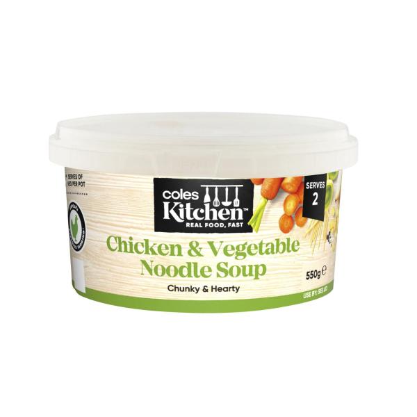 Buy Coles Kitchen Chicken & Vegetable Noodle Soup 550g | Coles
