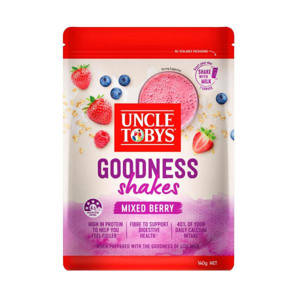 Buy Uncle Tobys Goodness Shakes Mixed Berry Smoothie Powder 140g | Coles