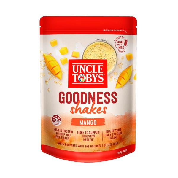 Buy Uncle Tobys Goodness Shakes Mango Smoothie Powder 140g | Coles