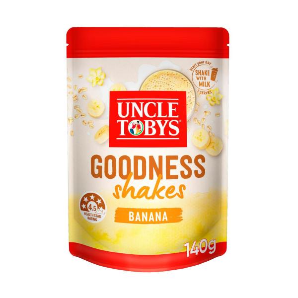 Buy Uncle Tobys Goodness Shakes Banana Smoothie Powder 140g | Coles