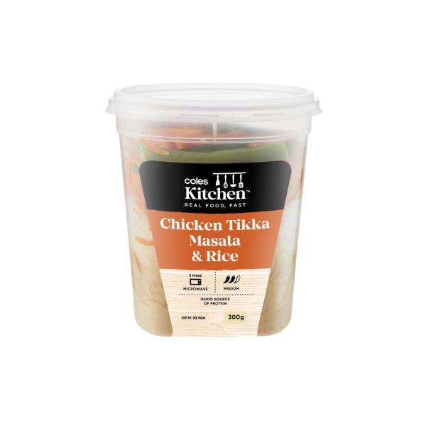 Buy Coles Kitchen Chicken Tikka Masala & Rice 300g | Coles
