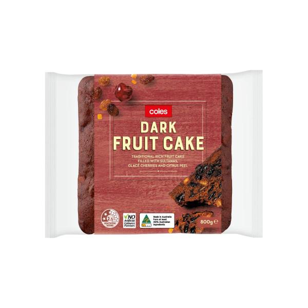 Buy Coles Bakery Dark Fruit Cake 800g | Coles