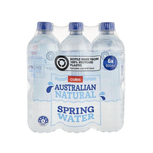 Buy Coles Spring Water 6x600ml 6 pack | Coles