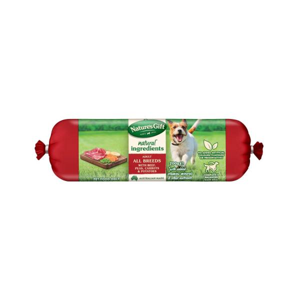 Buy Nature's Gift Adult Chilled Fresh Dog Food Roll With Beef Peas ...
