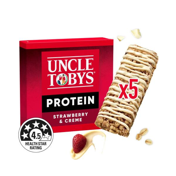 Buy Uncle Tobys Protein Strawberries & Creme Muesli Bars School ...