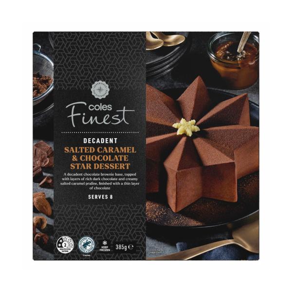 Buy Coles Finest Salted Caramel & Chocolate Star Dessert 385GRAM | Coles