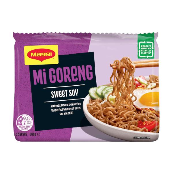Buy Maggi Mi Goreng Sweet Soy Instant Noodles S Pack 360g | Coles