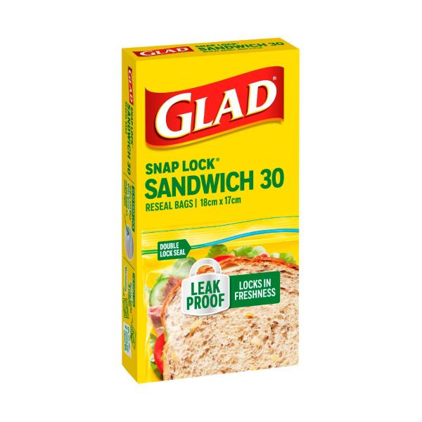 Buy Glad Snap Lock Sandwich Bags Large 30 pack | Coles