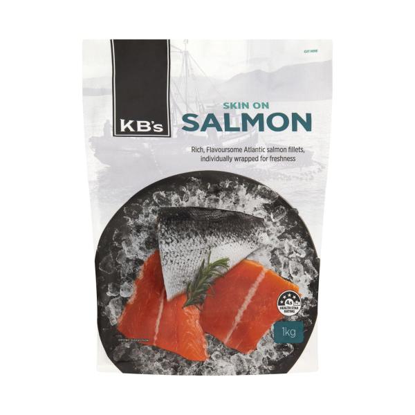 Buy KB's Salmon Skin On Portions 1KG | Coles