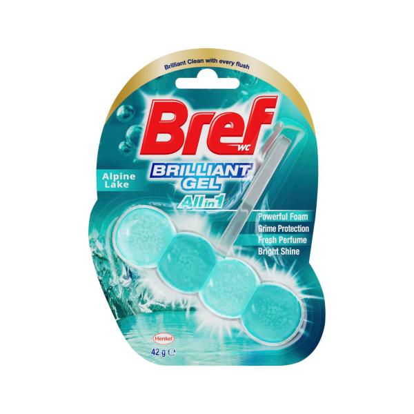 Buy Bref Brilliant Gel Toilet Cleaner Rim Block Alpine Lake 42g | Coles