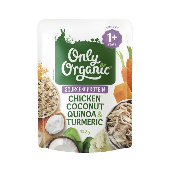 Buy Only Organic Chicken Coconut Quinoa & Tumeric 220g | Coles