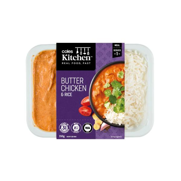 Buy Coles Kitchen Butter Chicken & Rice 350g | Coles