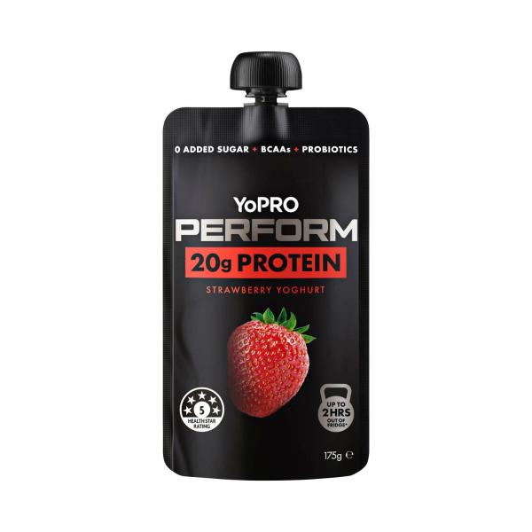 Buy Danone Yopro Perform Yoghurt Pouch Strawberry 175g | Coles