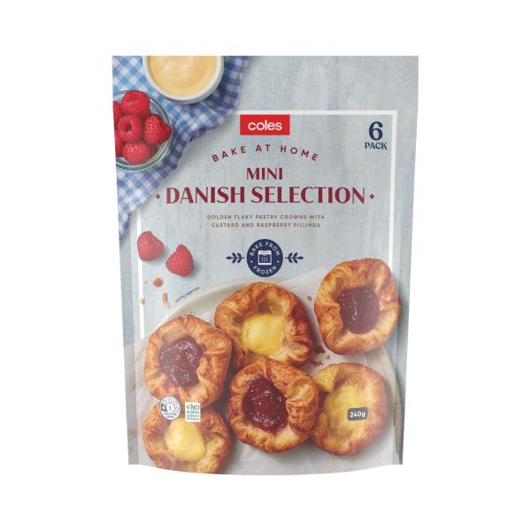 Buy Coles Bake At Home Mini Danish Selection 6 Pack 240g | Coles