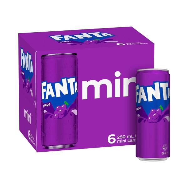 Buy Fanta Grape Soft Drink 6x250ml 6 pack | Coles