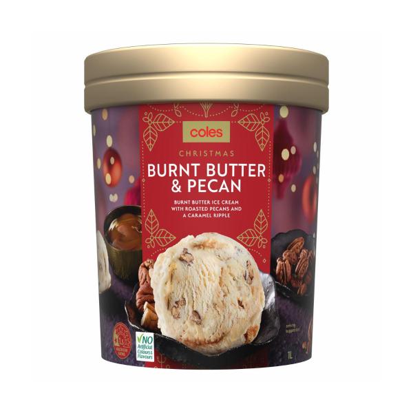 Buy Coles Burnt Butter Pecan & Caramel Swirl Ice Cream 1L | Coles