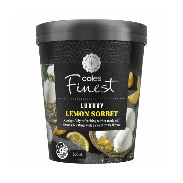 Buy Coles Finest Luxury Lemon Sorbet Tub 500mL | Coles