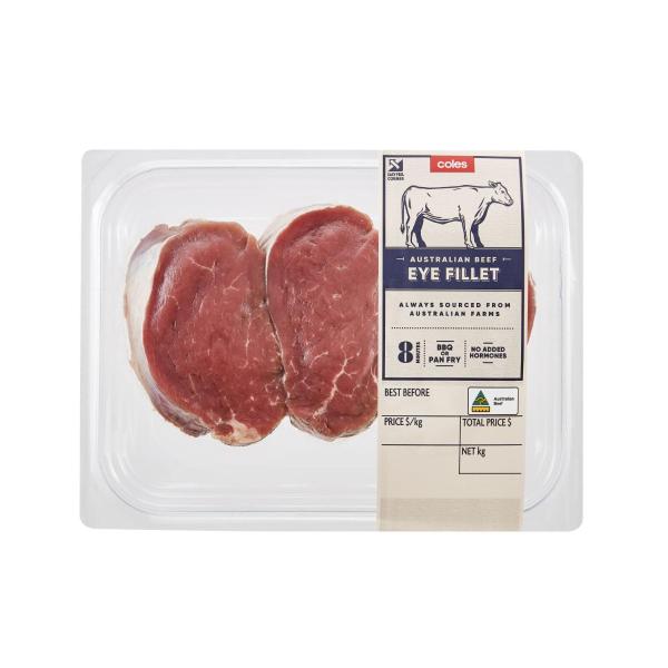 Buy Coles Beef Eye Fillet Steak approx. 450g | Coles