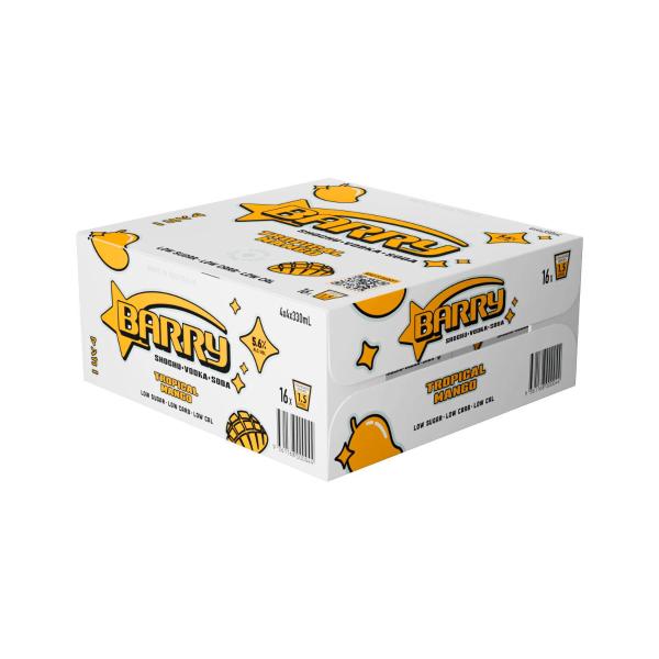 Buy Barry Shochu Tropical Mango Soda Can 330ml 16 Pack | Coles