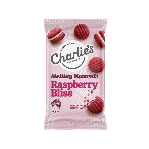 Buy Charlies Melting Moments Biscuits Raspberry Bliss 120 GRAM | Coles