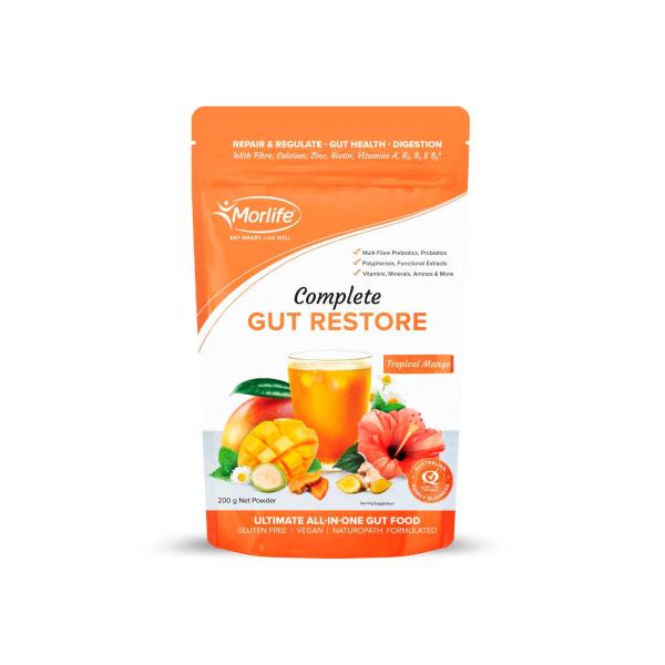 Buy Morlife Complete Gut Restore Tropical Mango 200g | Coles