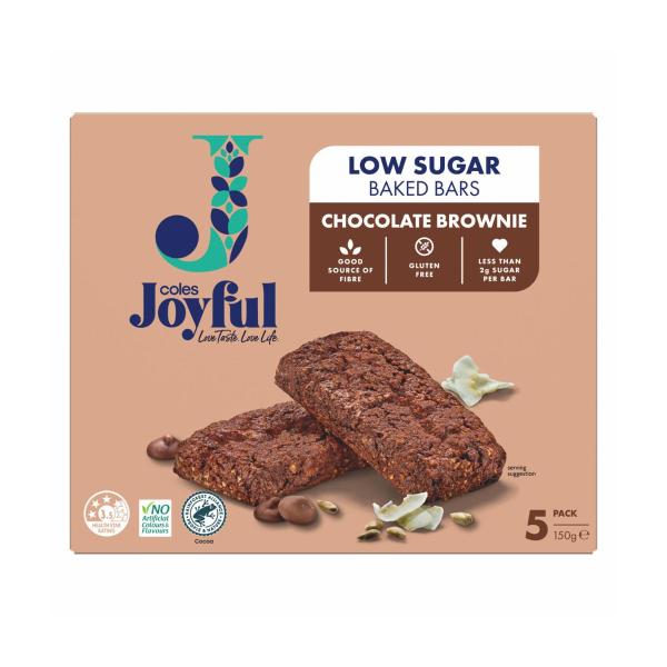 Buy Coles Joyful Choc Brownie Baked Bars 5 Pack 150g | Coles