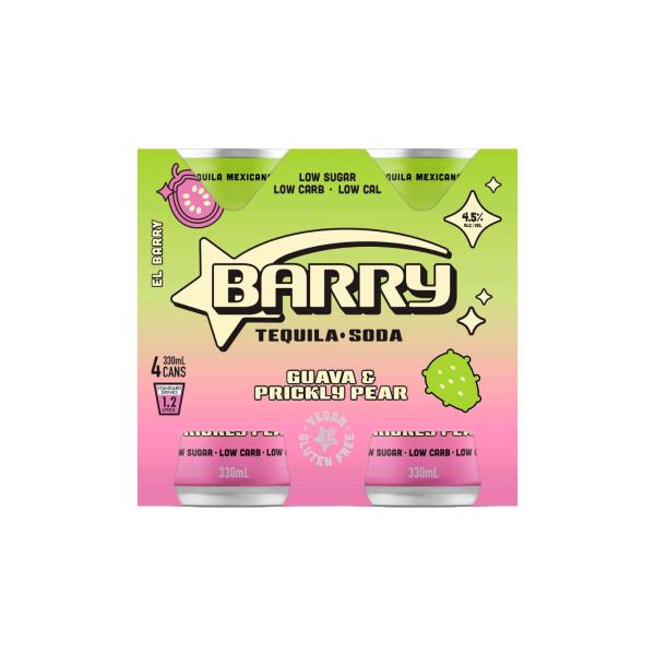Buy Barry Guava Prickly Pear Agave & Soda Can 330ml 4 Pack | Coles