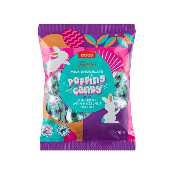 Buy COLES MILK CHOCOLATE MINI EGGS POPPING CANDY | Coles