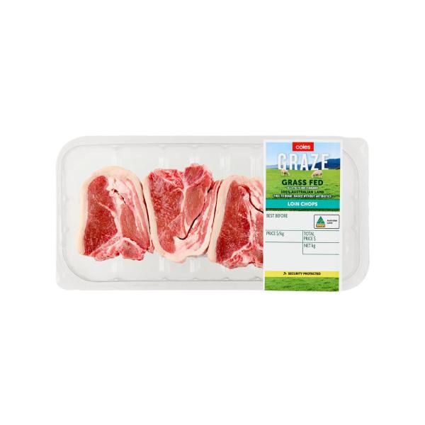 Buy Coles Graze Lamb Loin Chops 11x5 approx .550g | Coles