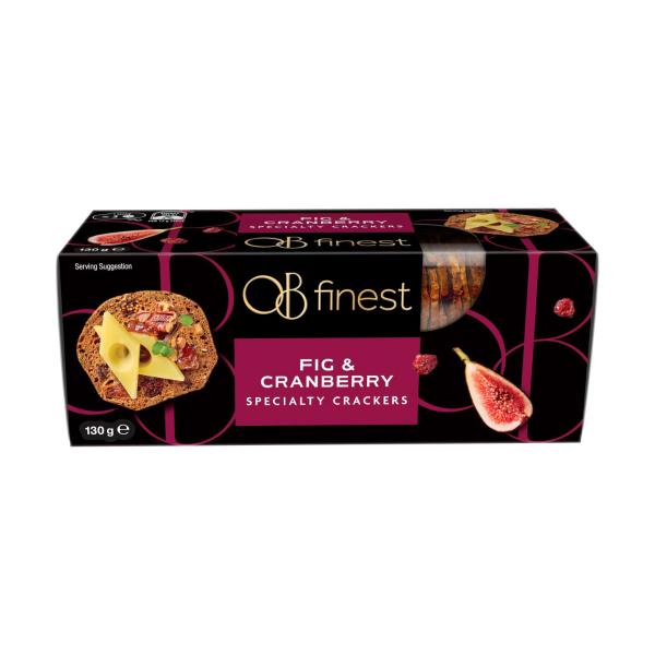 Buy OB Finest Cranberry & Fig Crackers 130g | Coles