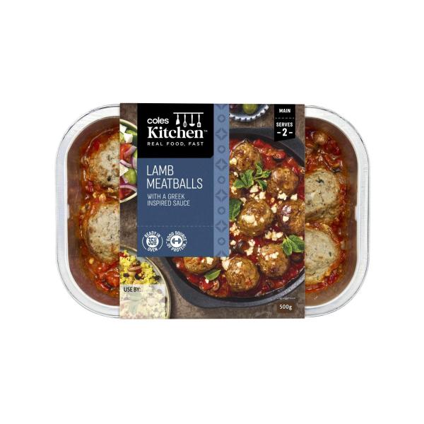 Buy Coles Kitchen Lamb Meatballs With Greek Sauce 500g | Coles