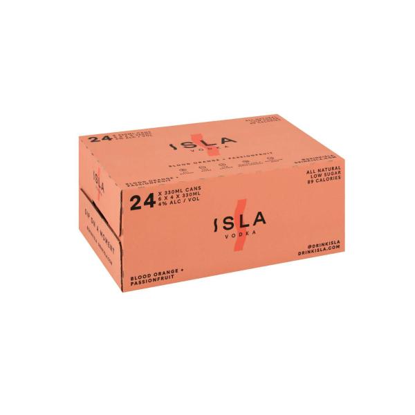 Buy Isla Vodka Blood Orange & Passionfruit Can 330ml 24 Pack | Coles
