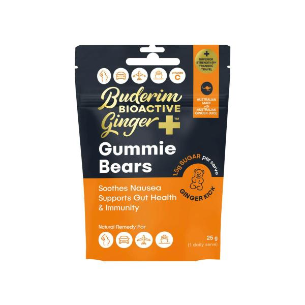Buy Buderim Bio Active Ginger Gummies Bear Travel Pack 25GRAM | Coles