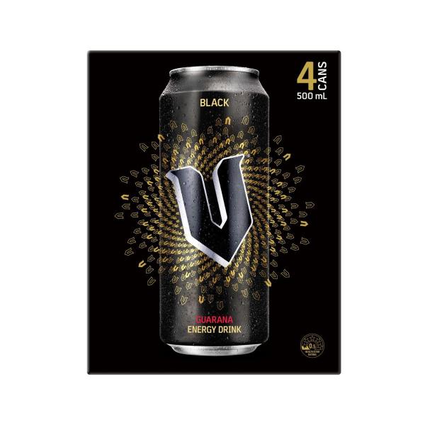 Buy V Energy Drink Black 4x500ml 4 pack | Coles