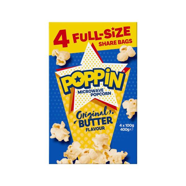 Buy Poppin Butter Microwave Popcorn 400g | Coles